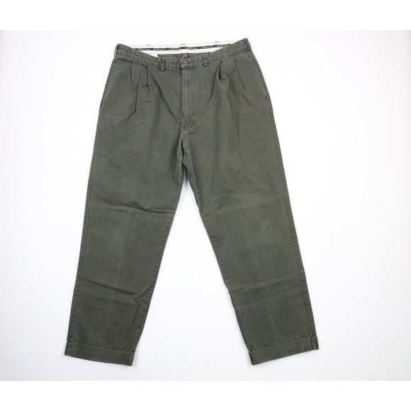 Ralph Lauren | Pants | Vintage 9s Ralph Lauren 40x32 Faded Pleated Cuffed Wide Leg Chino Pants ...